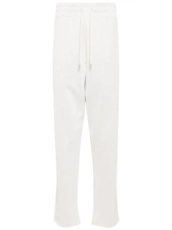 LARDINI Drawstring-waist Straight-leg Trousers - White