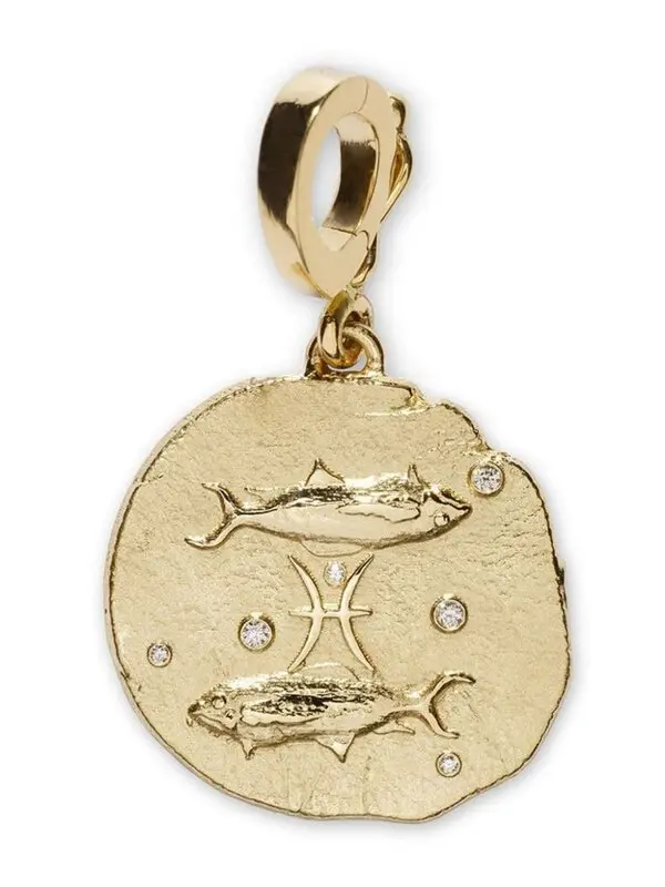 AZLEE 18kt Yellow Pisces Pendant Charm - Gold