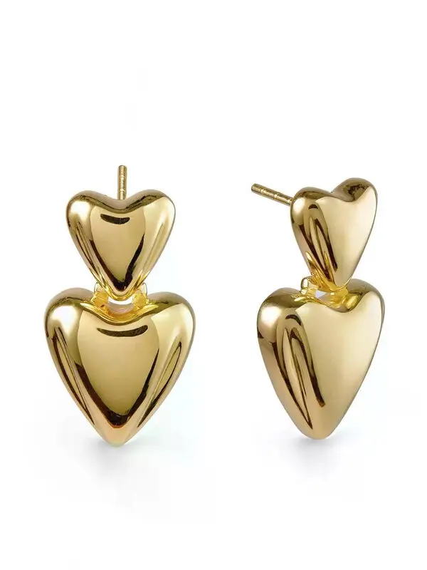 OTIUMBERG Heart Motif Stud Earrings - Gold