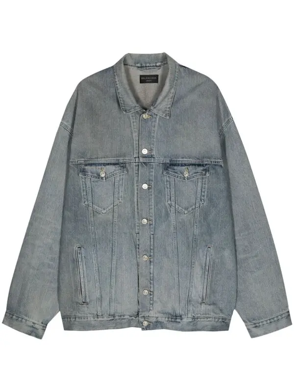 Balenciaga Reflective-logo Denim Jacket