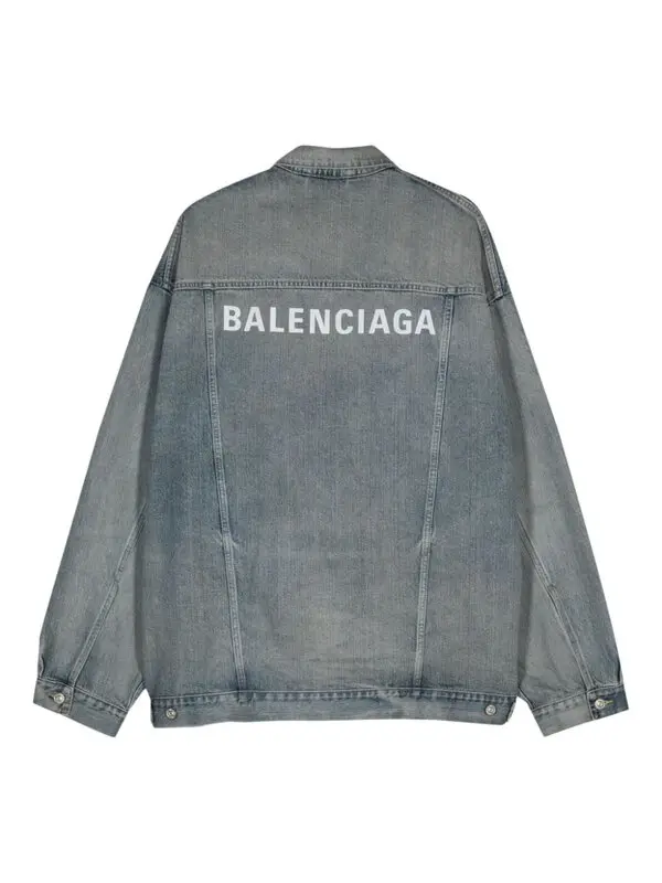 Balenciaga Reflective-logo Denim Jacket