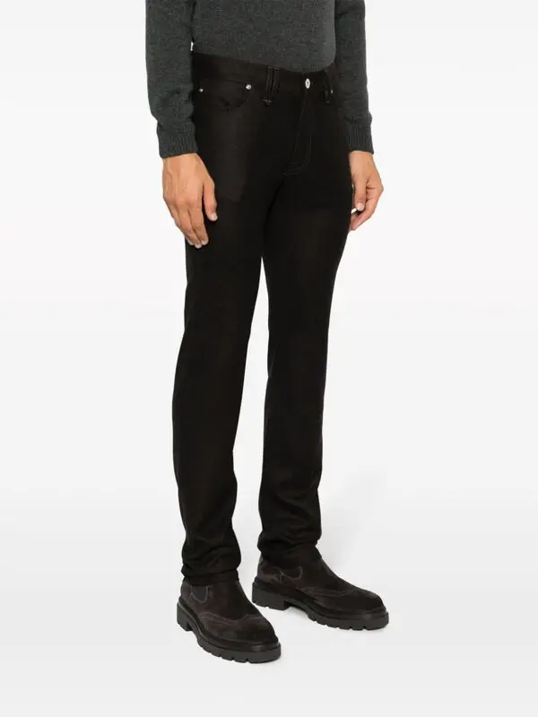 Brioni Low-rise Slim-fit Tapered Trousers - Brown