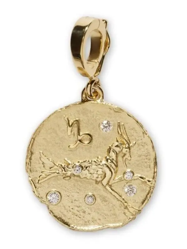 AZLEE 18kt Yellow Capricorn Pendant Charm - Gold