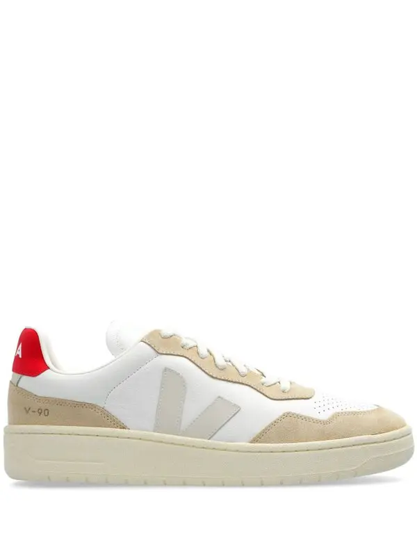 VEJA V-90 Leather Sneakers - White