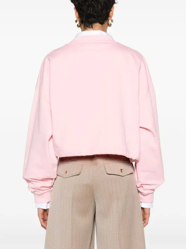 Marni Logo-embroidered Cropped Sweatshirt
