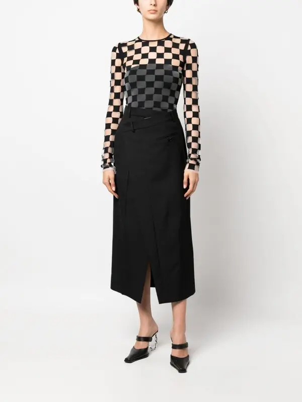 Sportmax Checkerboard-print Long-sleeve Top