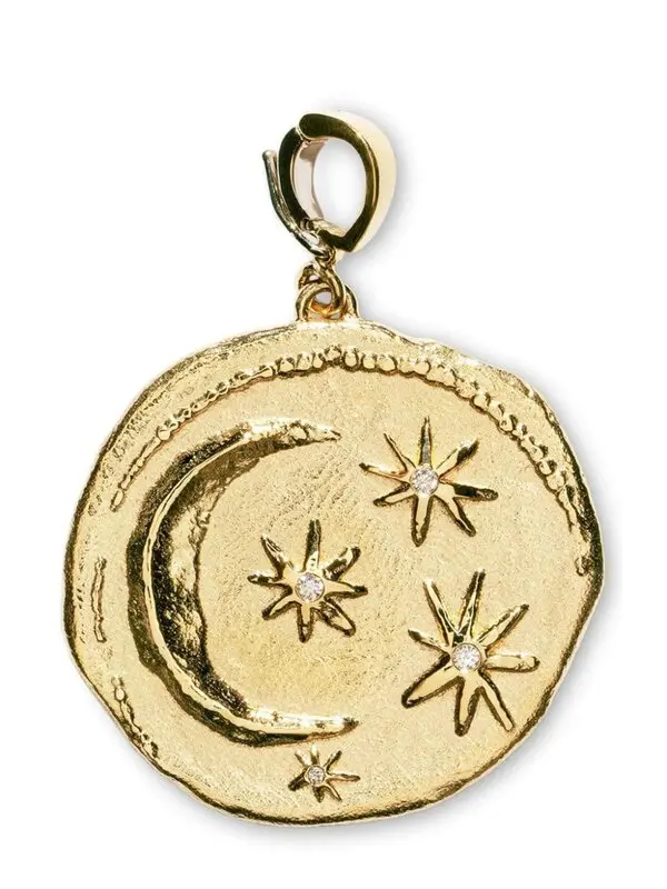 AZLEE 18kt Yellow Diamond Cosmic Coin Chain - Gold
