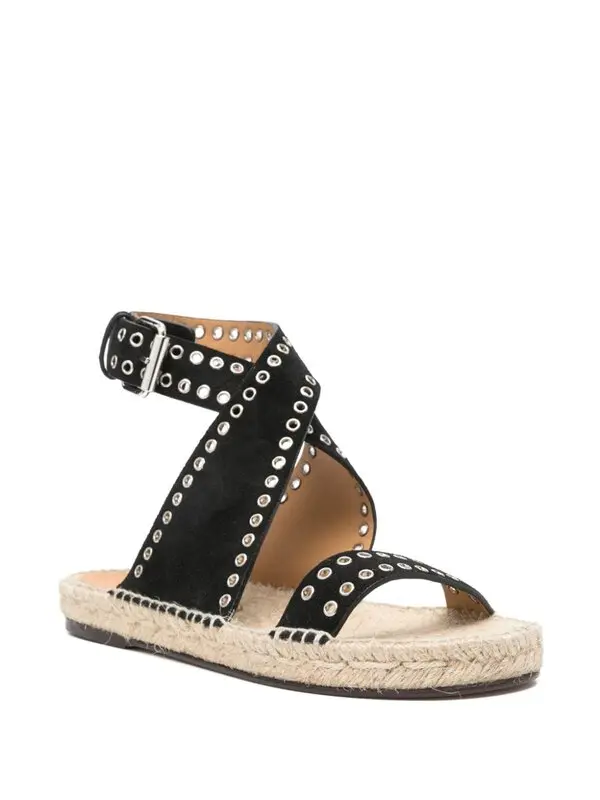 Isabel Marant Étoile Illya Eyelet Detailing Espadrilles - Black