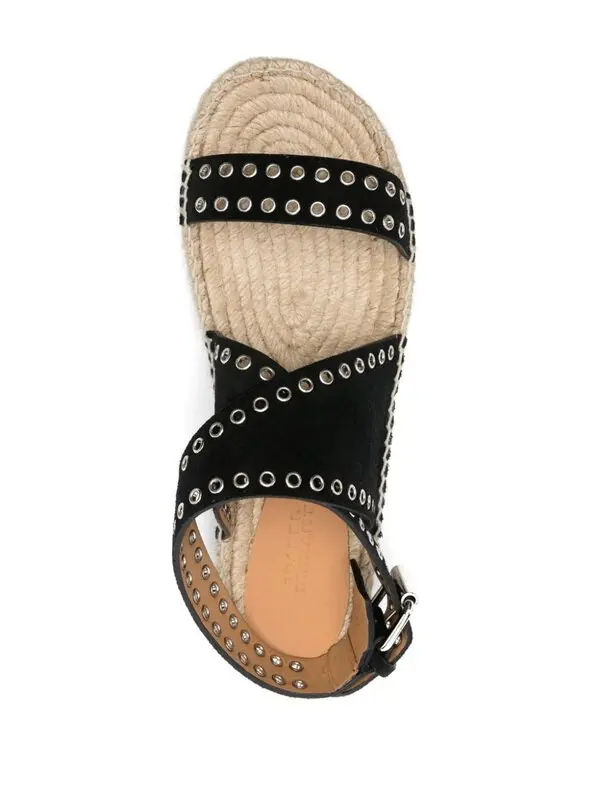 Isabel Marant Étoile Illya Eyelet Detailing Espadrilles - Black