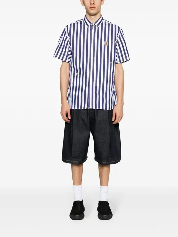 Junya Watanabe Striped Poplin Shirt - Blue