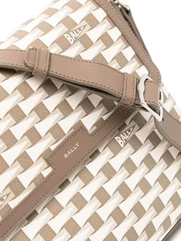 Bally Pennant Leather Messenger Bag In Neutrals 57% Off