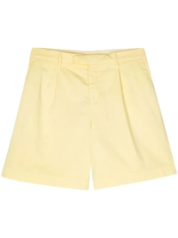 LARDINI Pleat-detailing Bermuda Shorts - Yellow