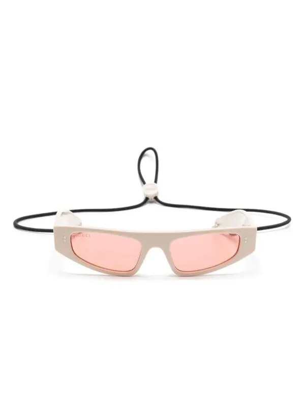 Gucci Shield-frame Sunglasses - White