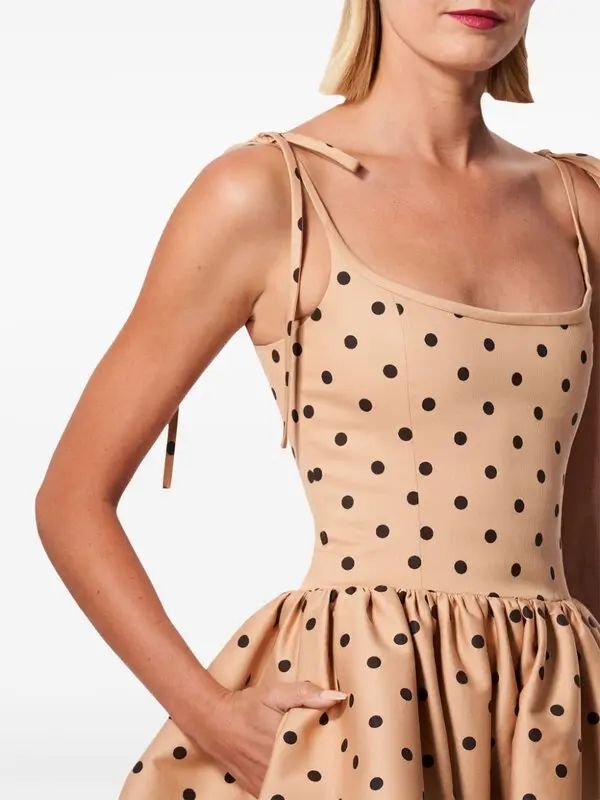 carolina herrera brown polka dot dress Carolina Herrera Brown Polka Dots Silk Long Dress W/Shawl Sz 10 l Michael's  Luxury Consignment – Michael's Consignment NYC