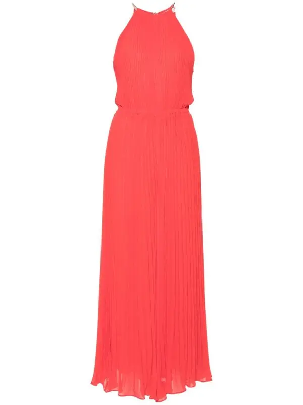 Michael Kors Pleat-detail Wide-leg Jumpsuit - Red
