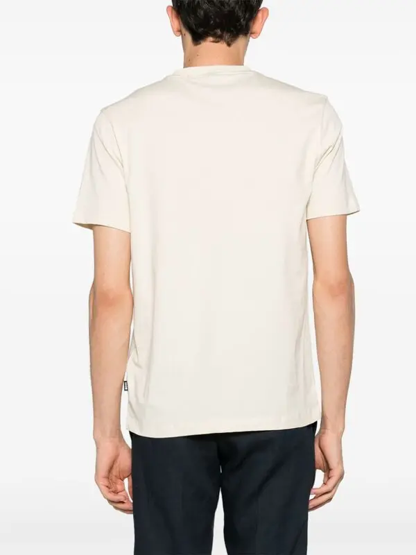 BOSS Raised-logo Cotton T-shirt - Neutrals