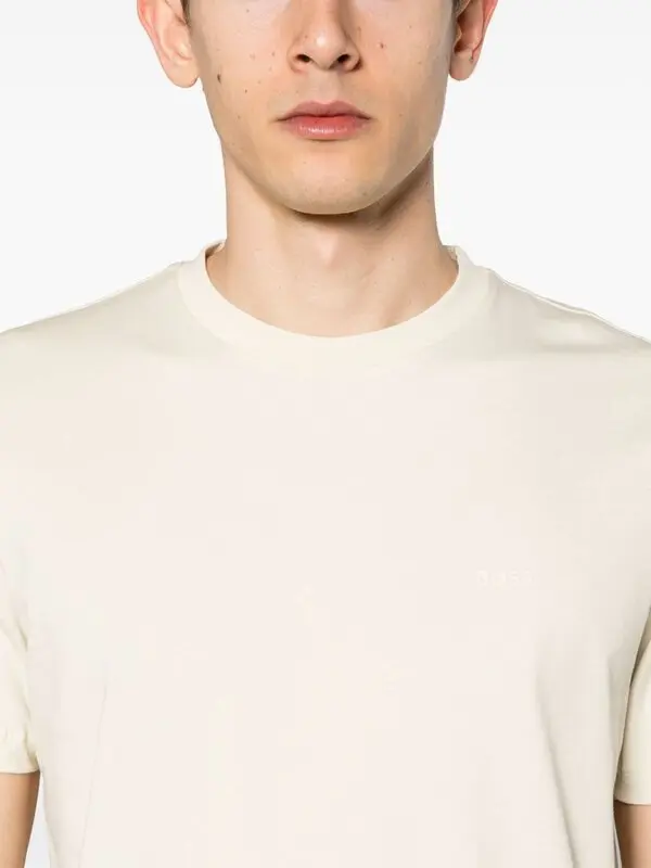 BOSS Raised-logo Cotton T-shirt - Neutrals