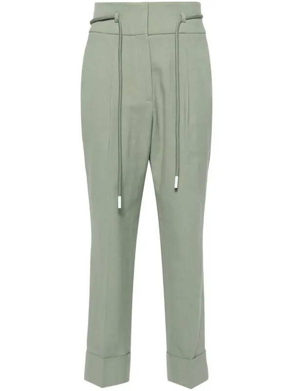 Peserico High-waisted Cropped Trousers - Green