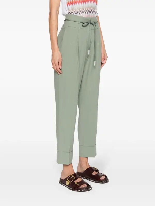 Peserico High-waisted Cropped Trousers - Green