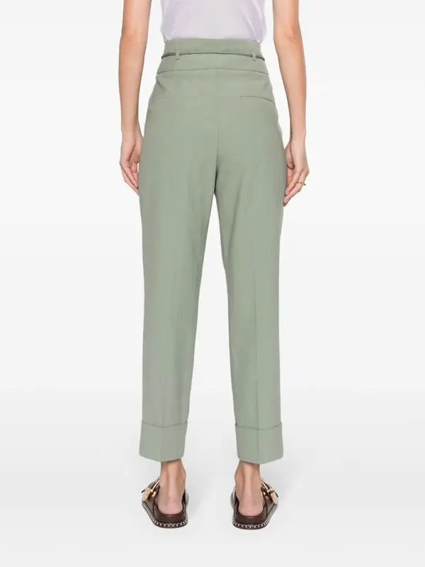 Peserico High-waisted Cropped Trousers - Green
