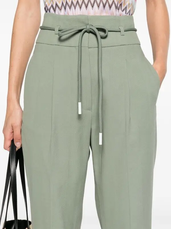 Peserico High-waisted Cropped Trousers - Green