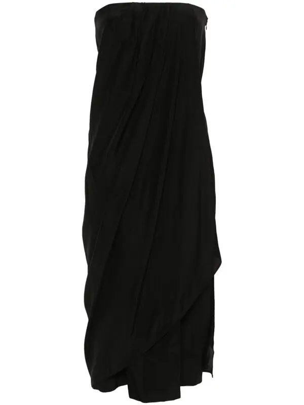 Gauge81 Onna Strapless Silk Midi Dress