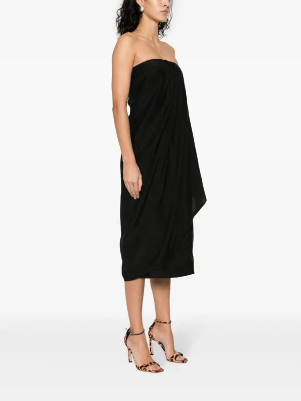Gauge81 Onna Strapless Silk Midi Dress