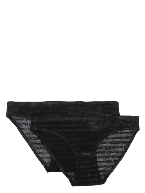 Emporio Armani Logo-jacquard Briefs - Black