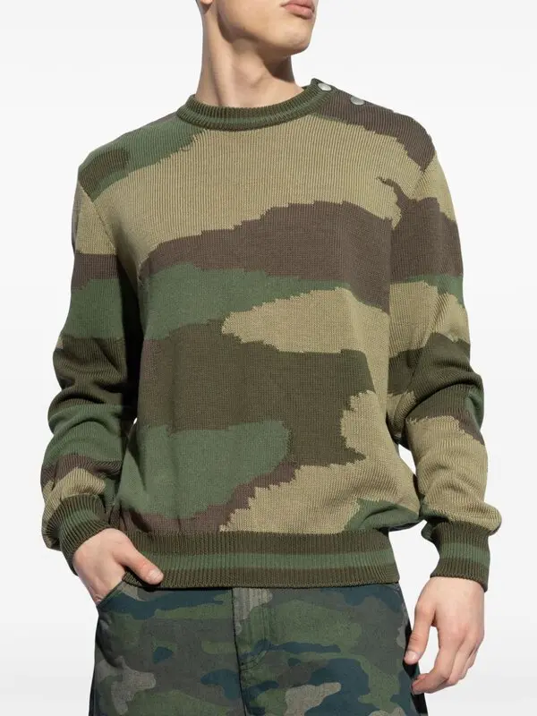 Balmain Camouflage-pattern Jumper