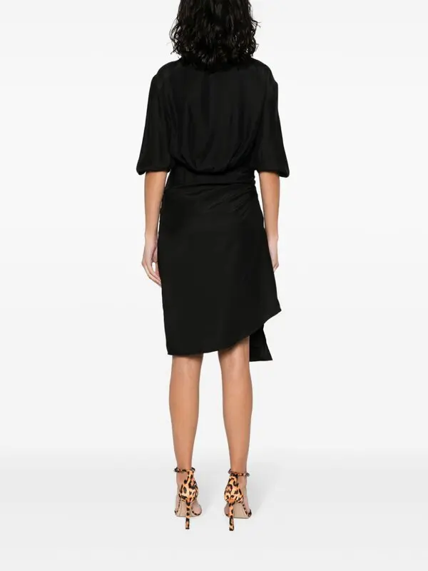 Gauge81 Miya Silk Wrap Dress - Black