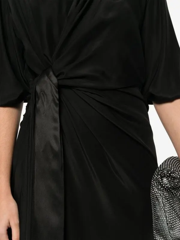Gauge81 Miya Silk Wrap Dress - Black