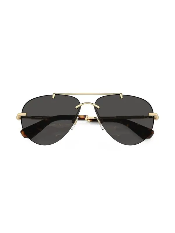 Burberry Metallic Aviator Sunglasses - Gold