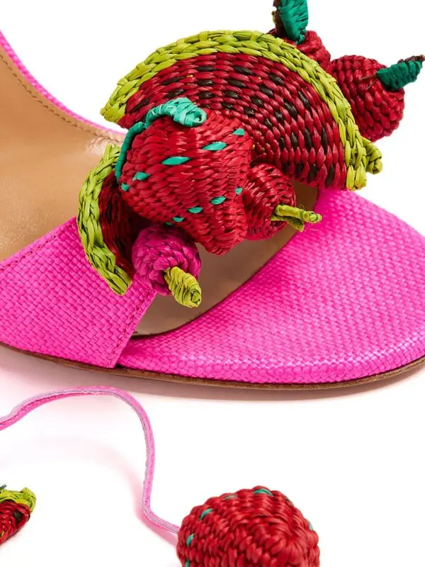 AQUAZZURA Strawberry Punch 105mm Leather Sandals