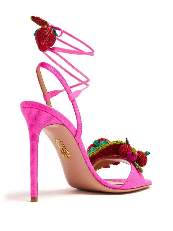 AQUAZZURA Strawberry Punch 105mm Leather Sandals
