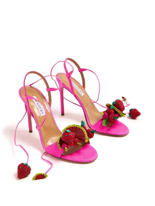 AQUAZZURA Strawberry Punch 105mm Leather Sandals