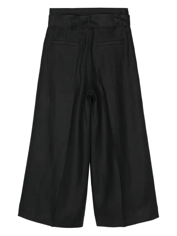 Peserico Cropped Linen Palazzo Pants