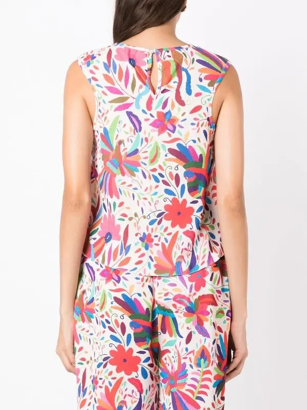 OLYMPIAH Abstract-print Sleeveless Blouse