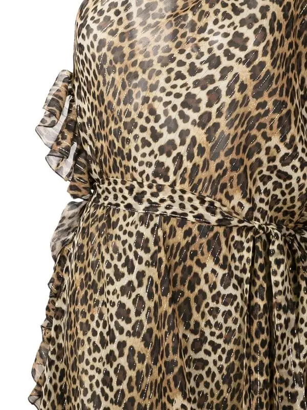 OLYMPIAH Leopard Print Silk Dress