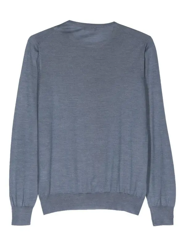 BARBA NAPOLI Crew-neck Fine-knit Jumper - Blue