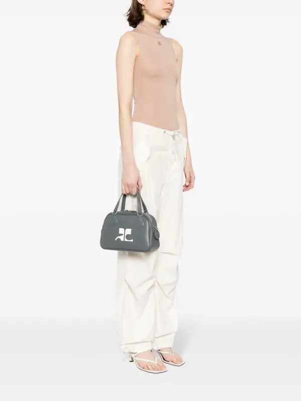 COURREGES Reedition Leather Tote Bag