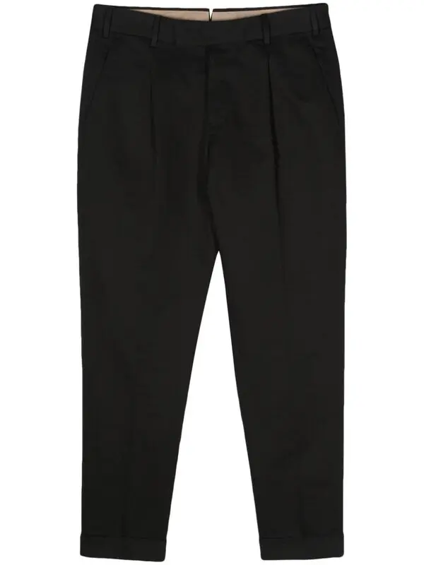 PT TORINO Mid-rise Tapered Trousers - Black