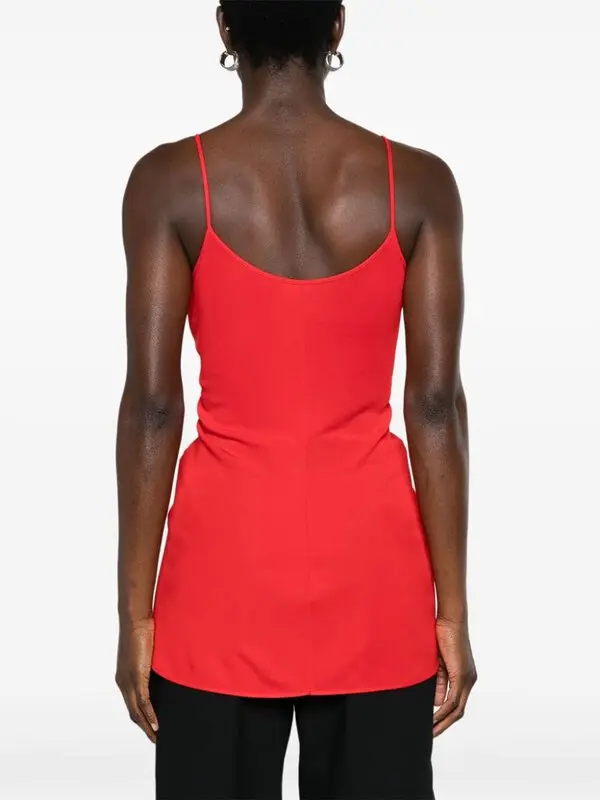 Balmain Floral-appliqué Plunge Tank Top