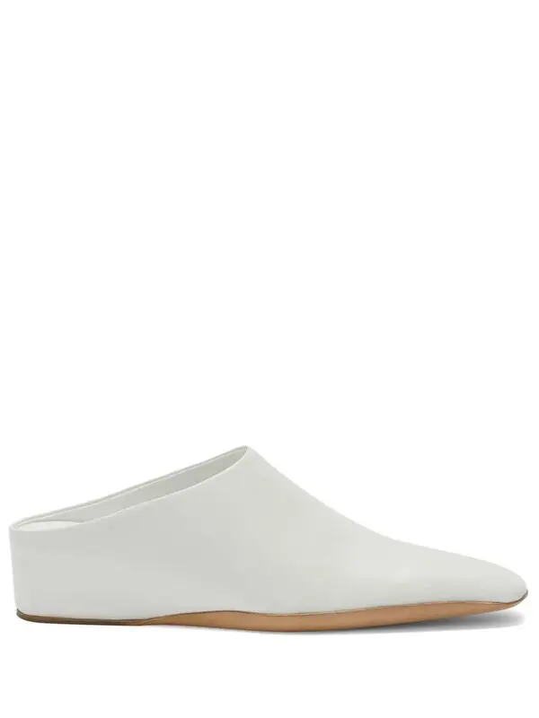 JIL SANDER Square-toe Leather Mules - White