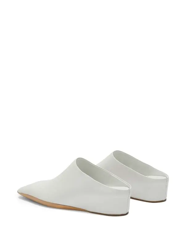 JIL SANDER Square-toe Leather Mules - White