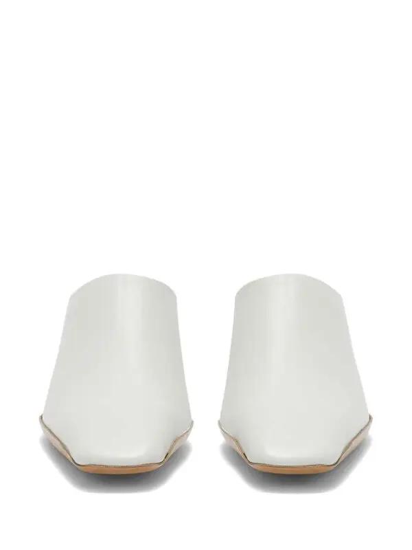 JIL SANDER Square-toe Leather Mules - White