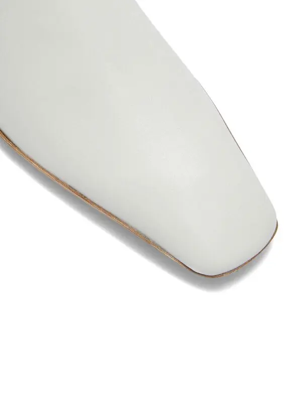JIL SANDER Square-toe Leather Mules - White