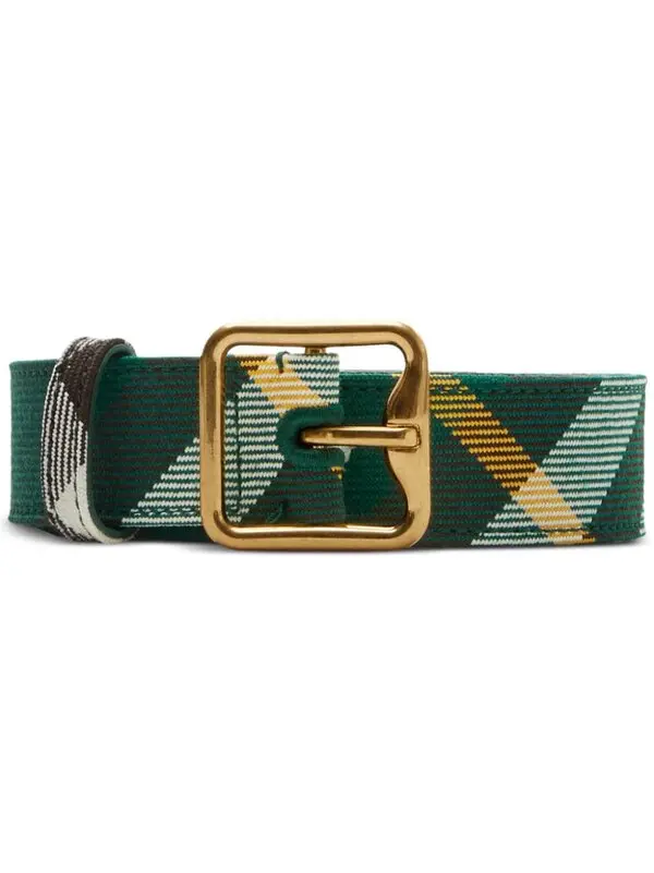 Burberry Check-pattern Belt - Green