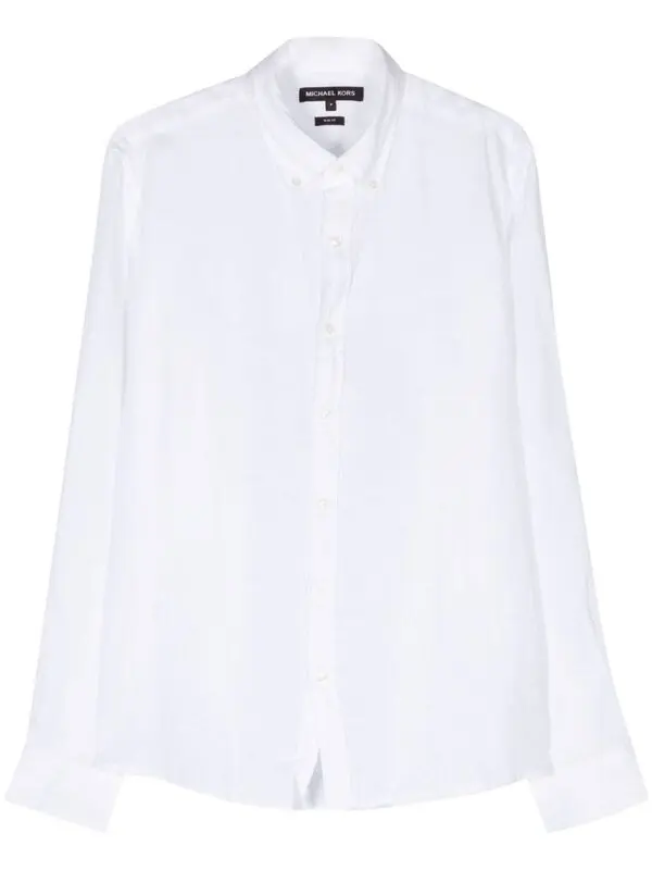 Michael Kors Long-sleeve Linen Shirt - White