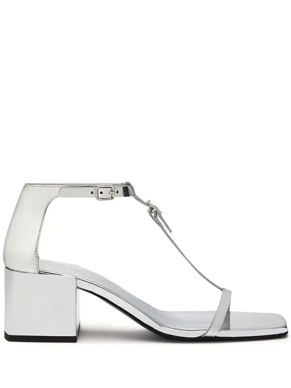 COURREGES Double Buckle Leather Sandals