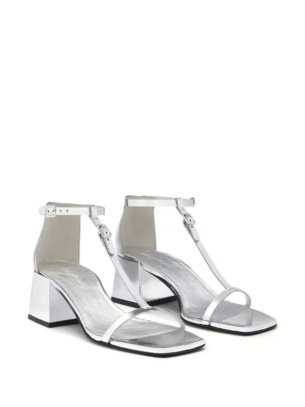 COURREGES Double Buckle Leather Sandals